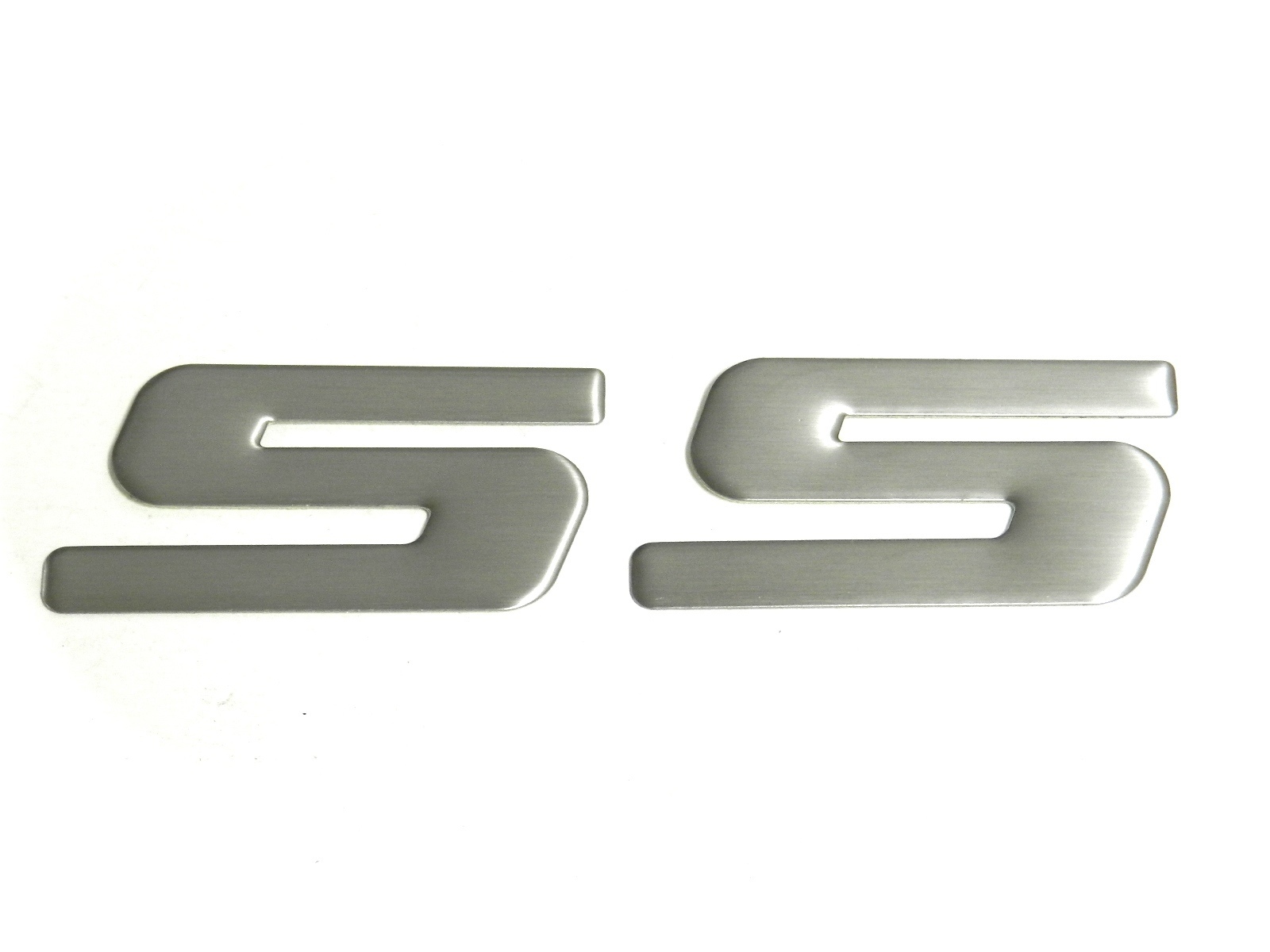 3 LARGE SILVER SS EMBLEM BADGE DECAL FOR CHEVROLET CHEVY SILVERADO PICK ...