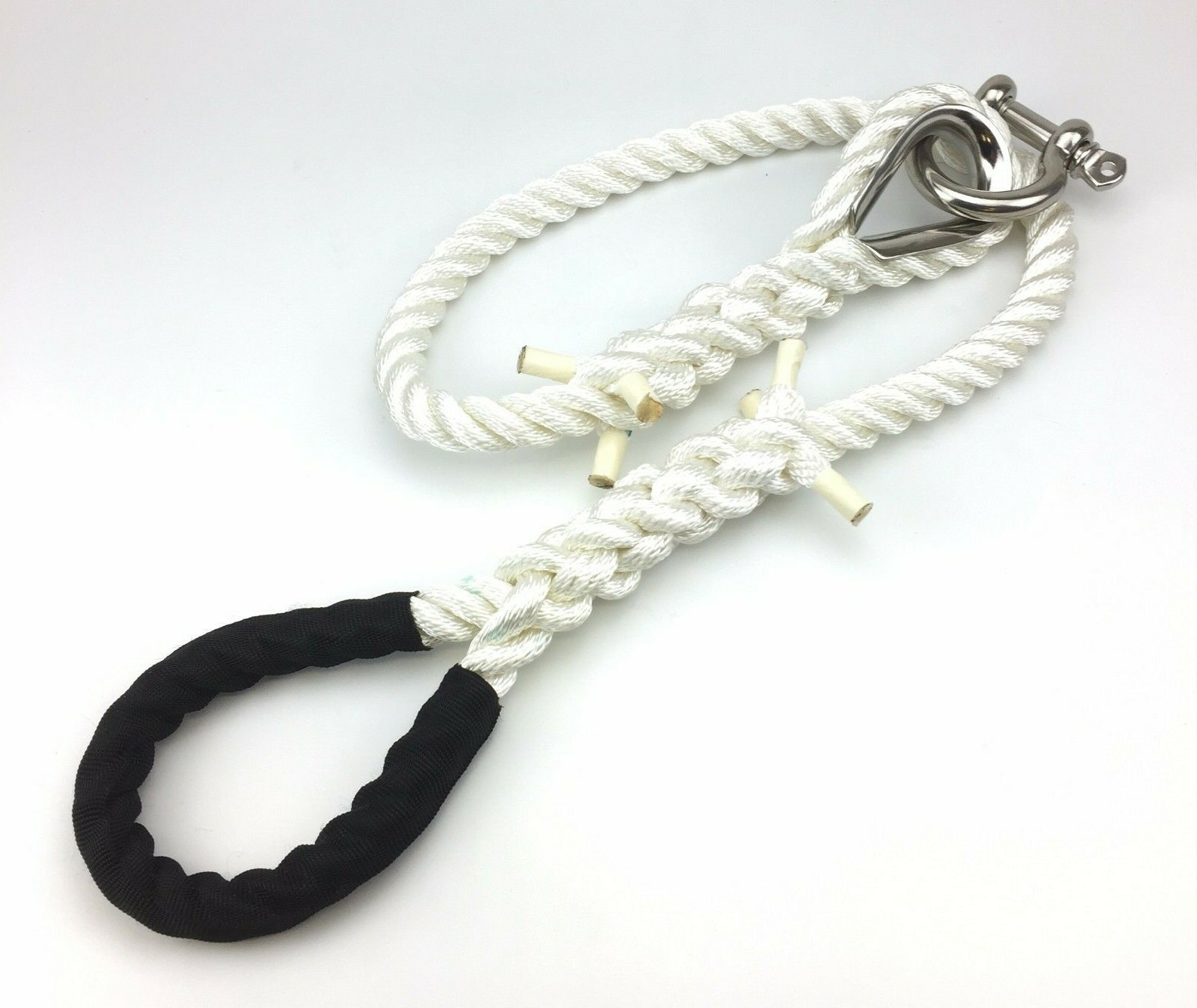 24mm Economy Nylon Mooring Rope Strop - 3 Strand White Boat Yachts ...