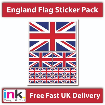 11 x England Flag Union Jack GB decals Car Van Bike Waterproof Stickers ...