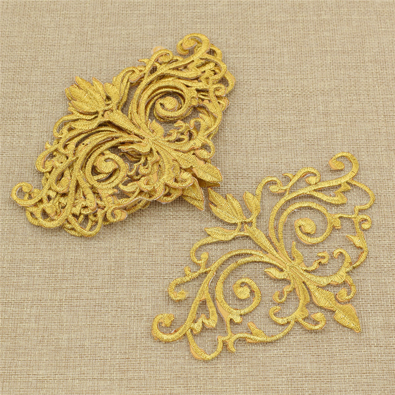 5Pcs Silver Embroidered Applique Patches Sewing Craft Iron on Handmade ...
