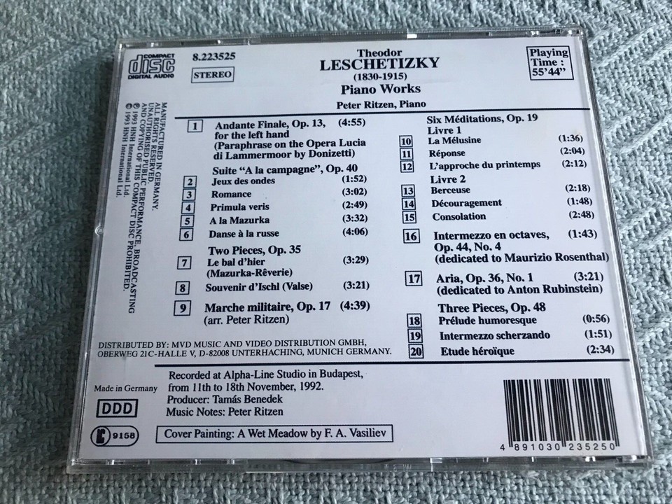 LESCHETIZKY: Piano Works by Peter Ritzen (CD, Oct-1993, MARCO POLO ...