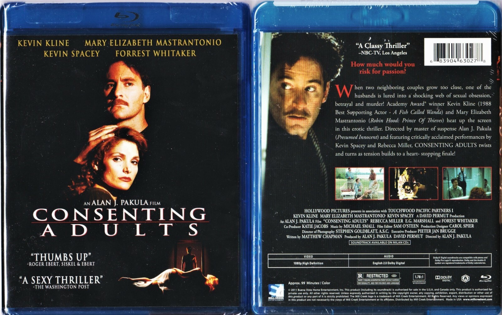 Consenting Adults (Blu-ray Disc 2011) Kevin Kline Kevin Spacey Forest ...