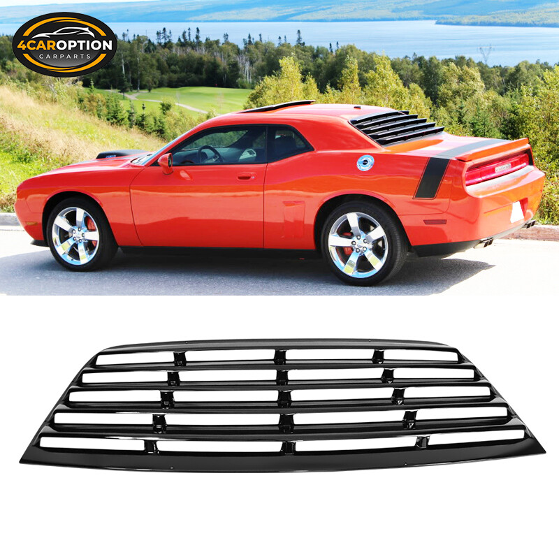 Fits 08-23 Dodge Challenger Rear Window Louver Cover ABS Gloss Black | eBay