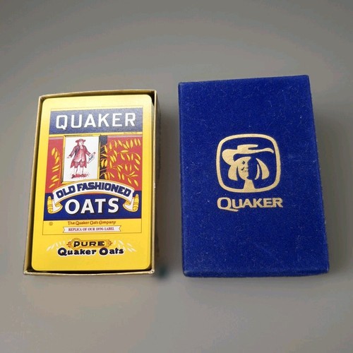 Vintage Quaker Oats Playing Cards In Velvet Blue Box Complete With ...