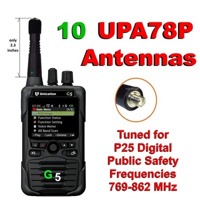 UPA78Px10 Public Safety Antenna 4 Unication G5 Pager 2.3" 769-862 ...