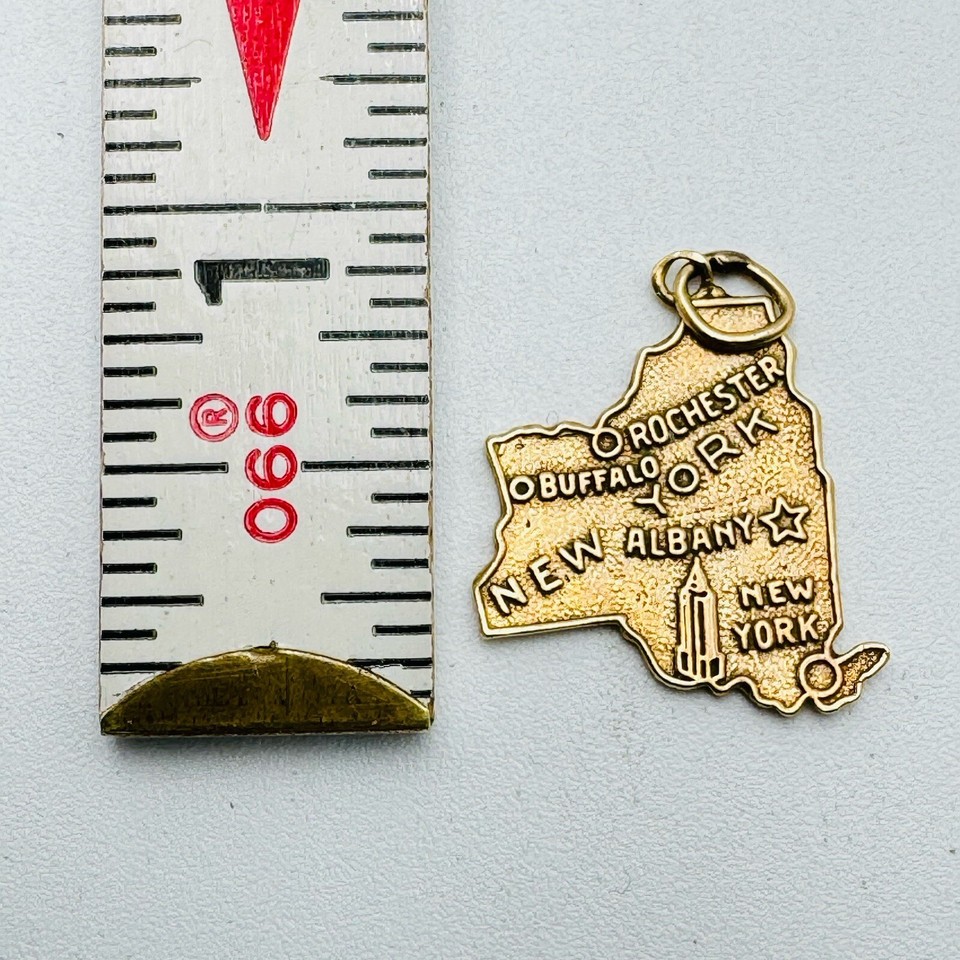 Vintage 14K Gold New York State Charm Pendant 2.1 Grams RARE | eBay