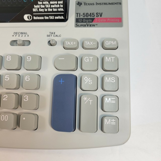 Texas Instruments Desk Top Ti-5045sv 12 DIGIT 2 Color Print Adding ...