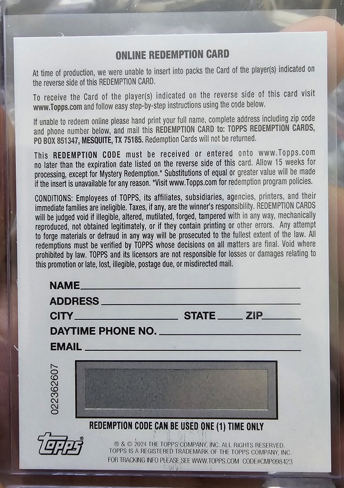 2023-24 Topps Chrome Victor Wembanyama Certified Rookie Auto Redemption ...