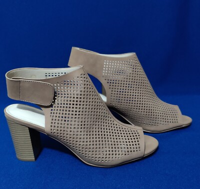 Coutgo Heels for Women Open Toe Boots Cutout Ankle Strap High Heel ...