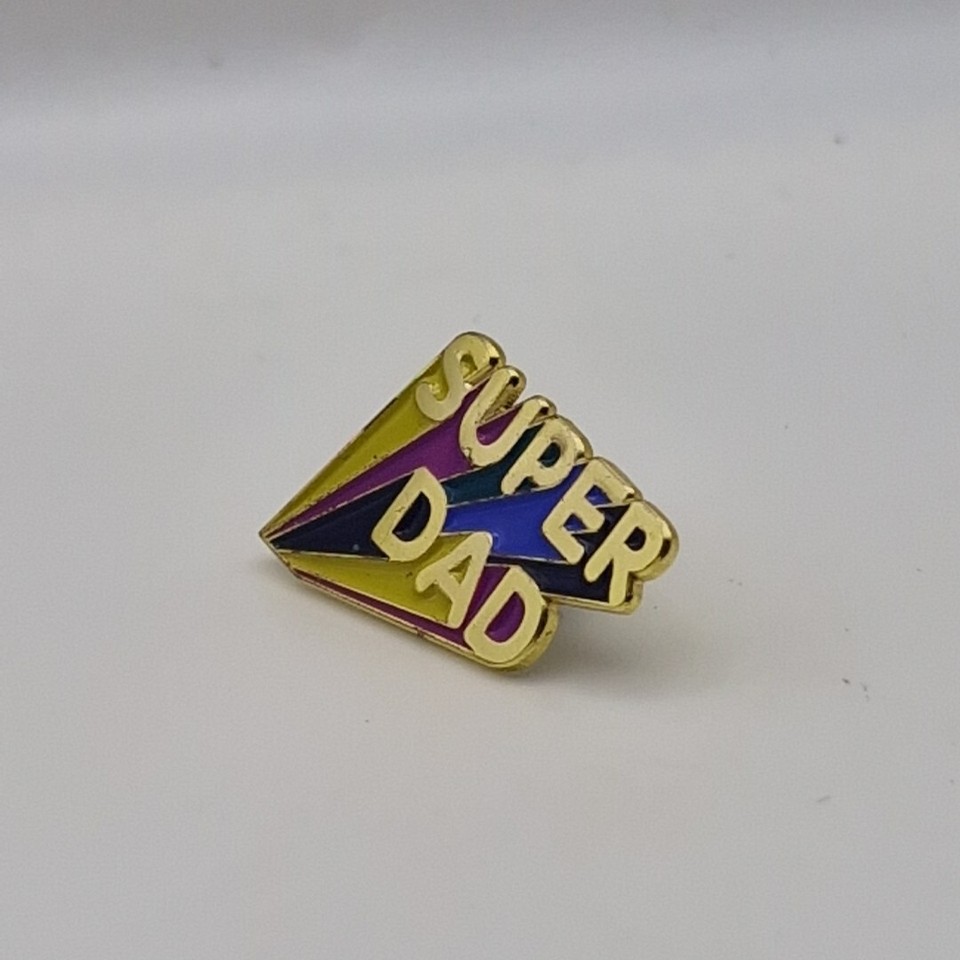 Super Dad Pin Badge Gold Metal Collectable Mulricoloured | eBay
