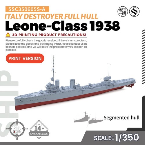 SSMODEL 1/350 Military Model Kit Italy Leone-Class 1938 Destroyer FULL ...