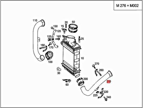 Genuine MERCEDES X222 V251 A205 A207 C205 C207 Charged air line ...