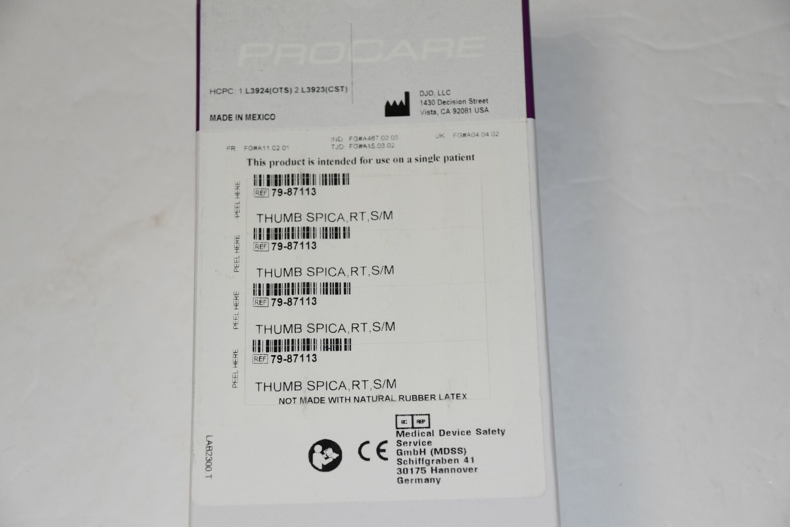 DJO PROCARE CLAVICLE SPLINT XS NEW 79-85002 | eBay