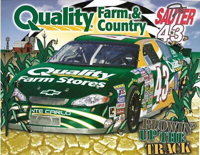 Jay Sauter 2001 NASCAR Quality Farm and Country Racing Hero Card Front ...