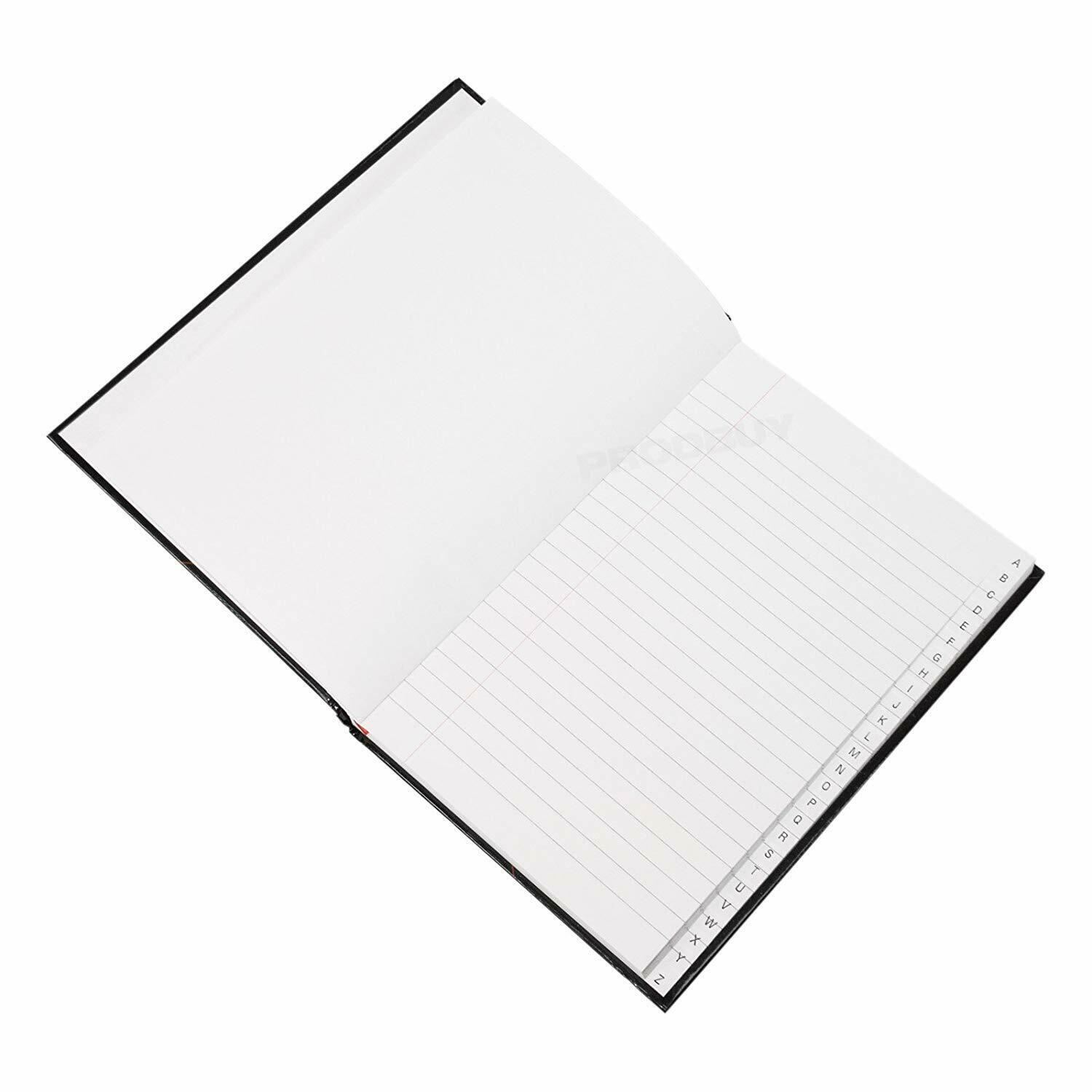 Concept A6 A-Z Tabbed Address Index Book Hardback Paper Black Notebook ...