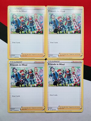 Friends in Hisui Trainer Supporter 130/159 Crown Zenith x4 Pokemon ...