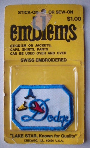 Vintage Dodge logo sew on embroidered patch in original package | eBay