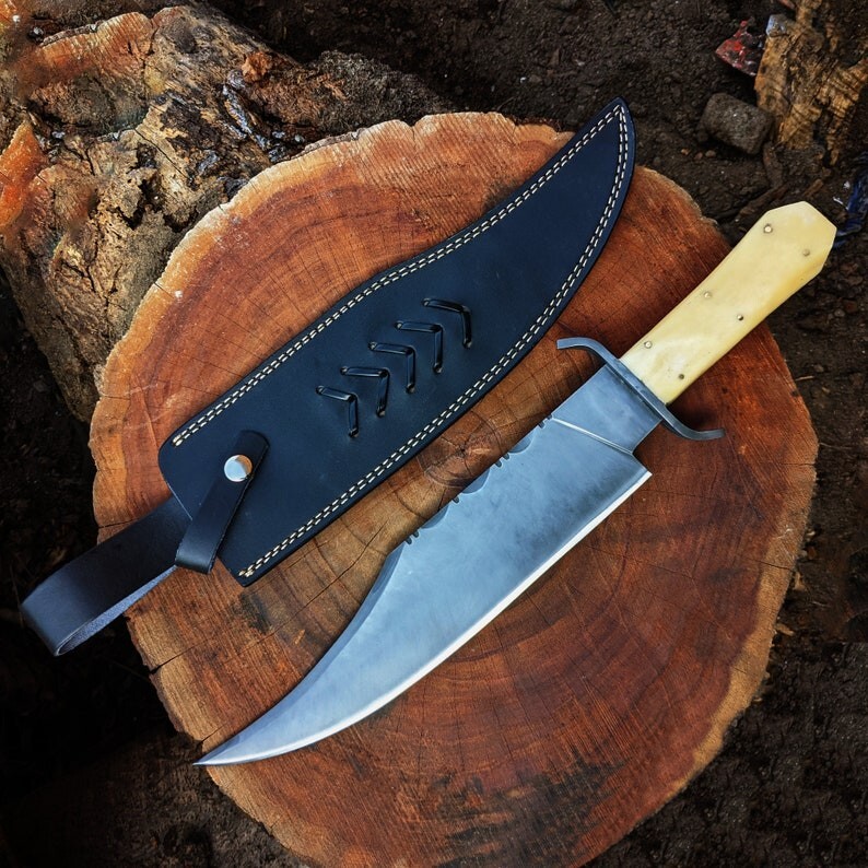 custom handmade 5160 spring steel Juan padillo knife aged bowie knife ...