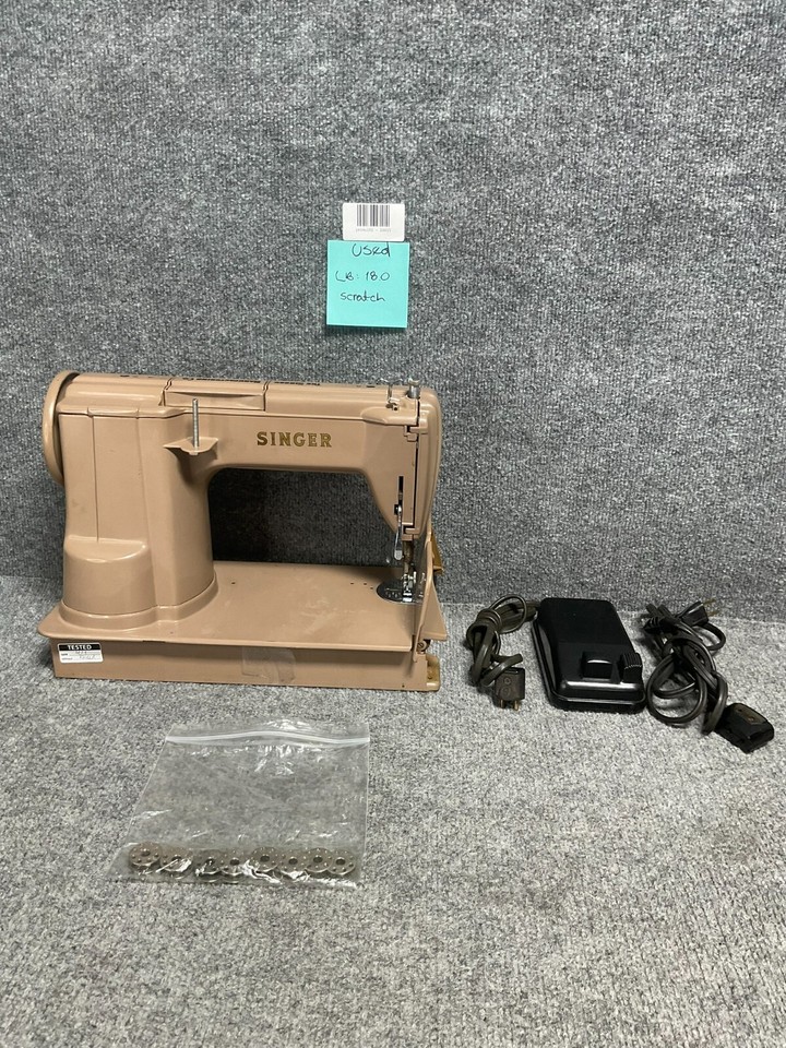 Singer 301A Sewing Machine 🧵🎚️ With Pedal & Accessories Brown | eBay