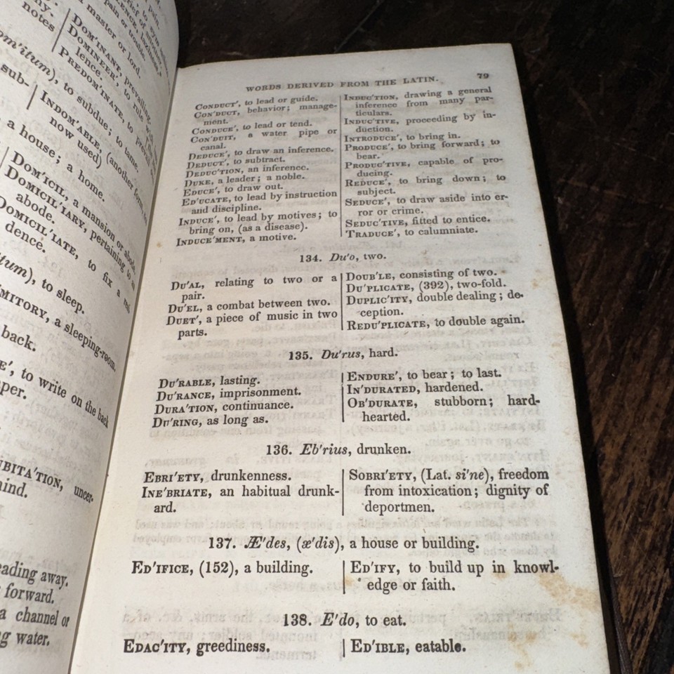 Antique 1852 The Scholar's Companion” Exercises Of The English Words 84 ...