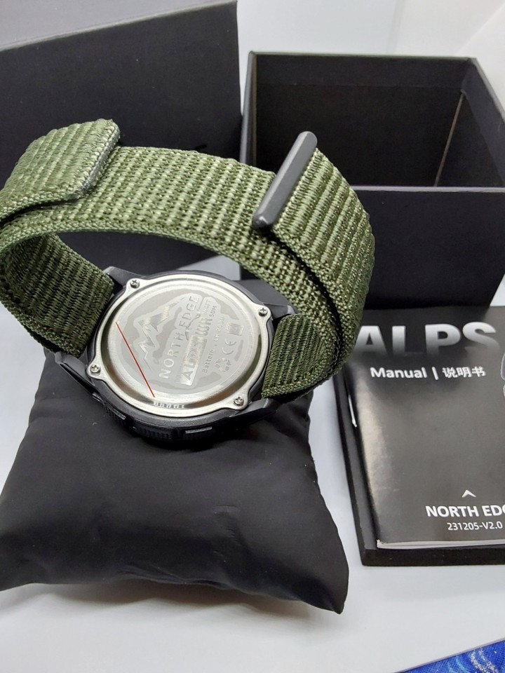 Digital Carbon fiber Men's Watch North Edge Alps Multifunctional w ...