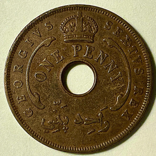 1952 British West Africa 1 Penny. George VI. KM# 30a. Kings Norton "K ...