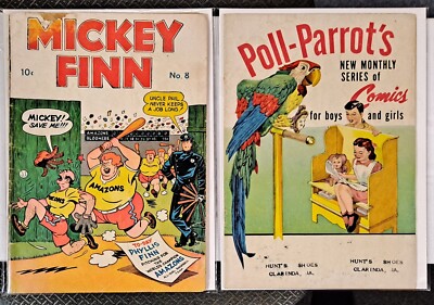 2-Book Golden-Age Lot Mickey Finn #8 1946 + Poll Parrot's March Of ...