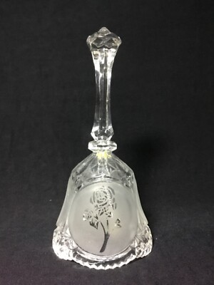 vintage lead crystal frosted & etched 8" dinner bell crystal clapper | eBay