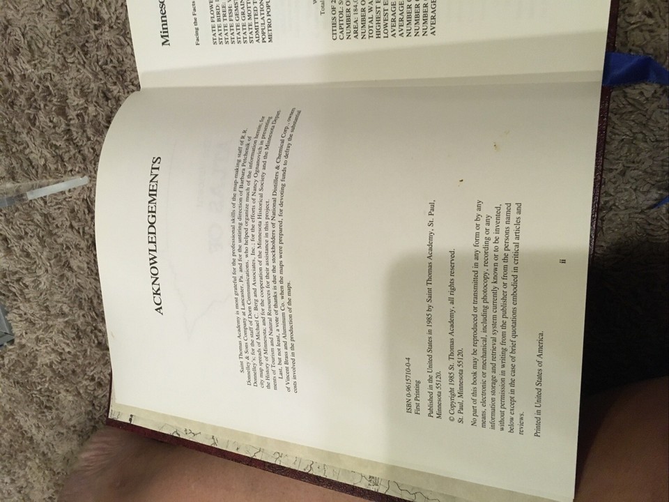 The Vincent Atlas Of Minnesota 1985 First Printing Hardcover St Thomas ...