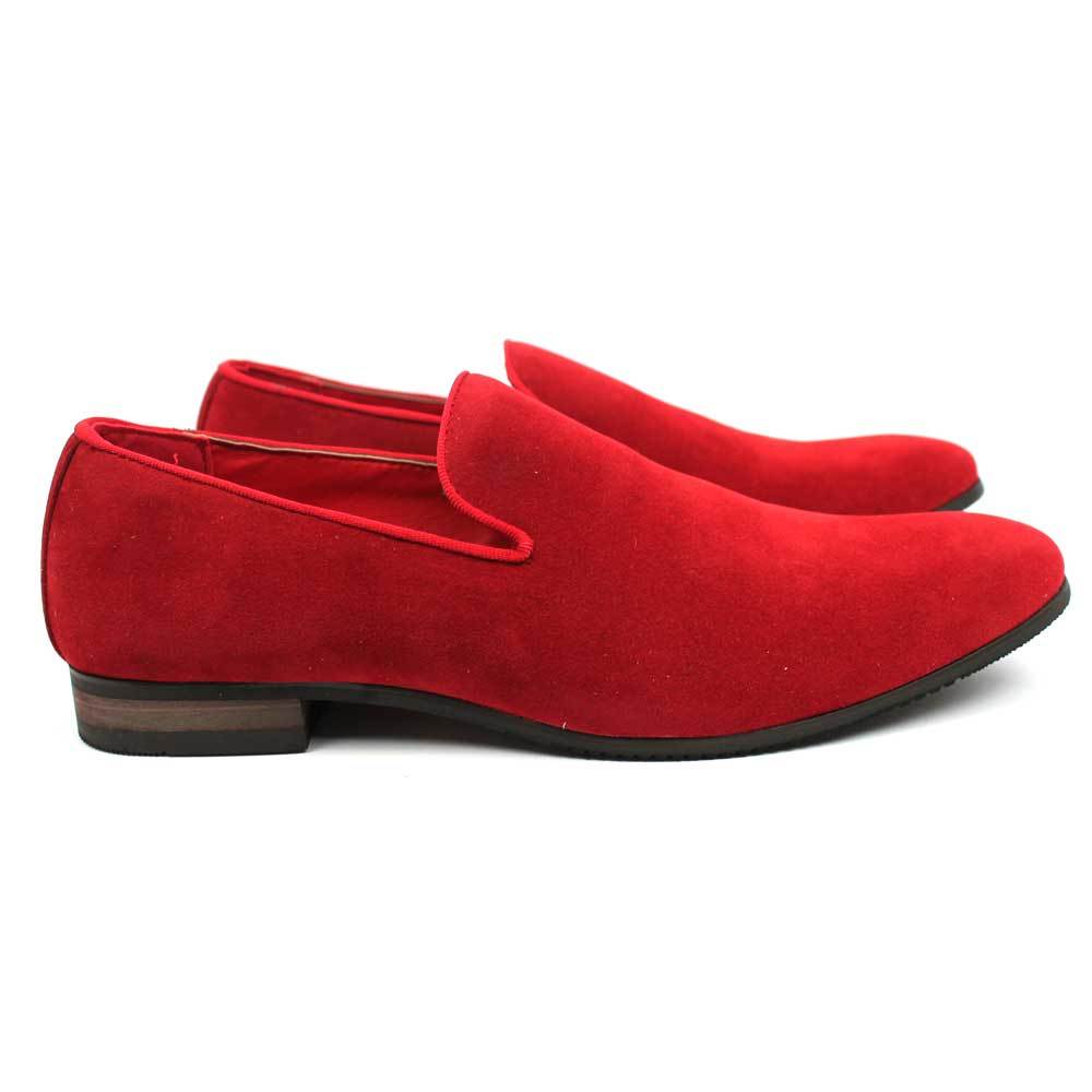 New Men's Red Suede Slip on Loafers Modern Dress Shoes Azar Man | eBay
