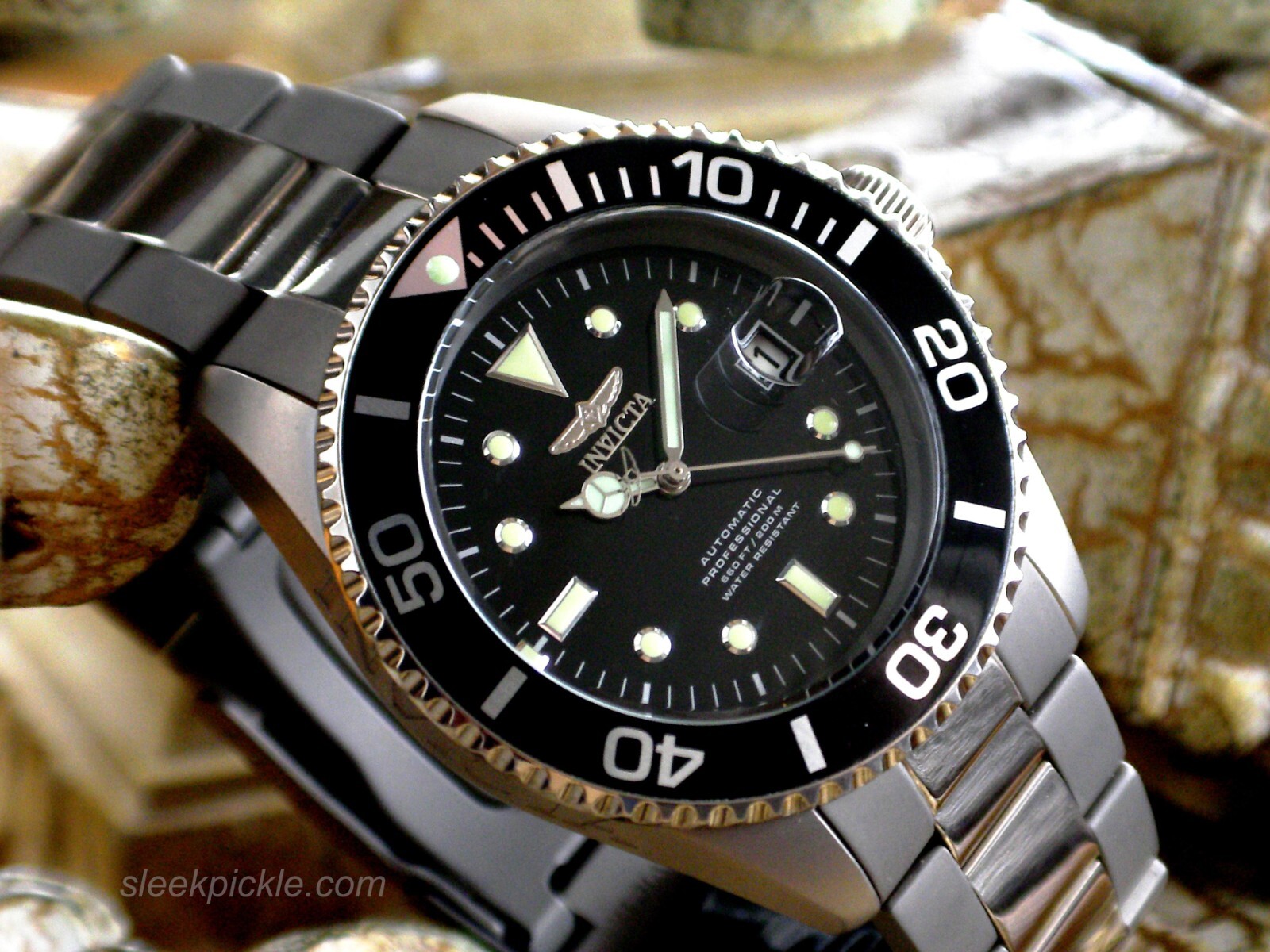 Invicta 0420 Titanium Pro Diver Self-Wind Automatic Black Dial Men's ...