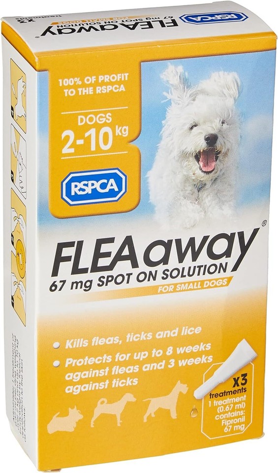 RSPCA FLEA away Large and Small Dog and Cat Flea & Clear Spot On Flea Treatment | eBay UK