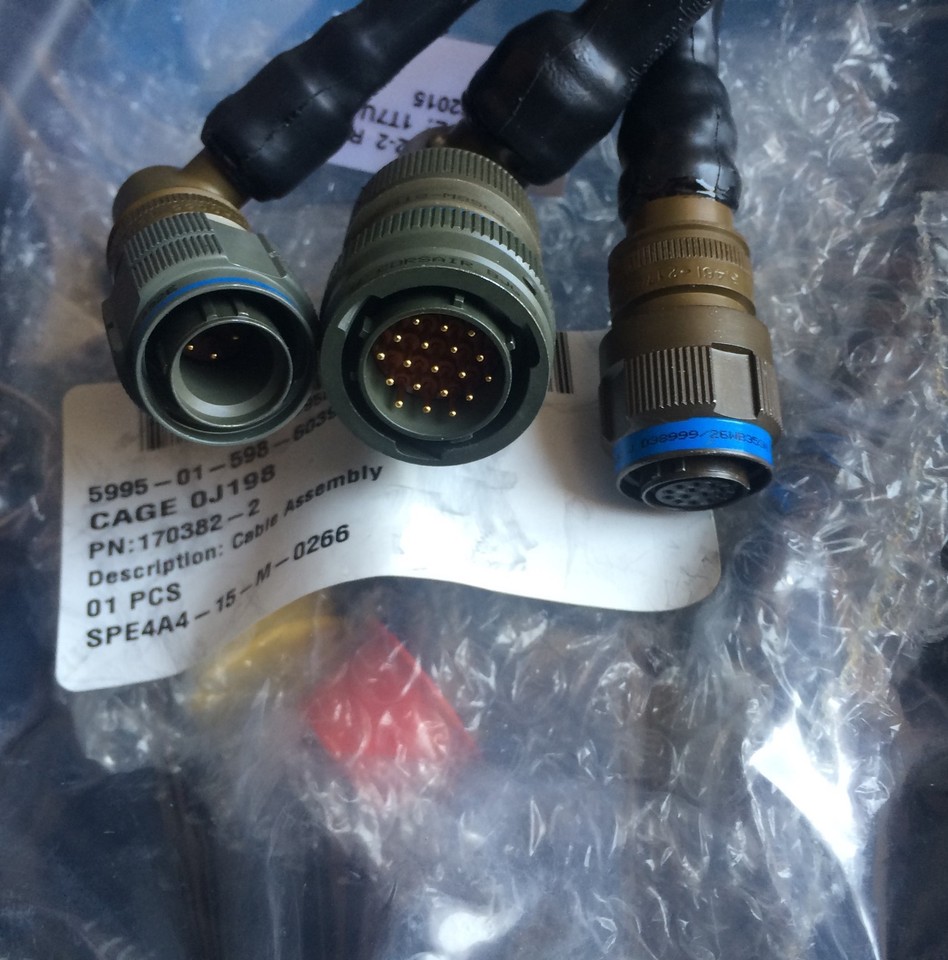 5995-01-598-6039 CABLE ASSY SATCOM DATA POWER 3 CONNECTORS 100FT 170382 ...