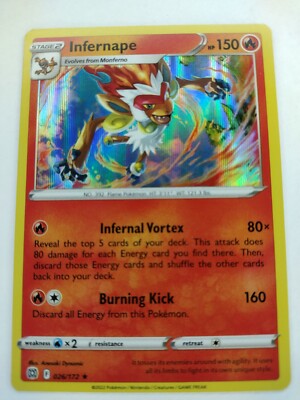 Infernape - 026/172 - Holo Rare - Brilliant Stars - Pokemon - NM/M | eBay