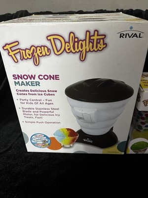 Rival Frozen Delights Snow Cone Maker Red White Ice Shaver Party ...