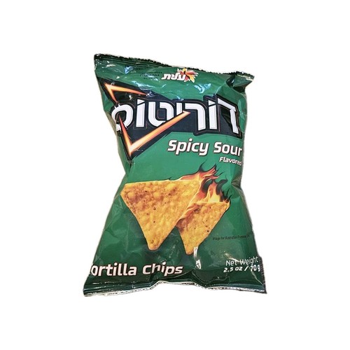 Bag of Spicy Sour Doritos Chips made and packaged In Israel, Kosher, 2 ...