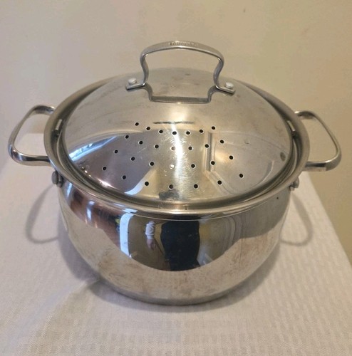 Belgique 6 qt Stainless Steel Copper Bottom Pot w/Vented Strainer Lid ...