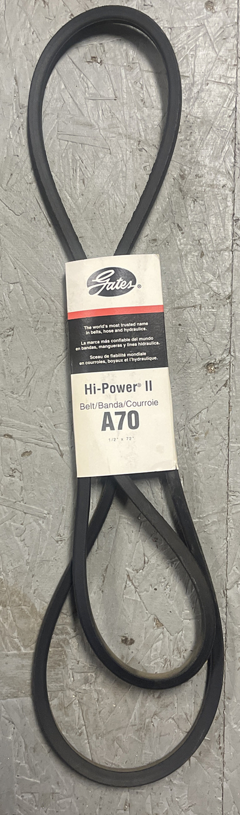 Gates A70 Hi-Power II Classical Section Wrapped V-Belt 1/2” x 72” | eBay