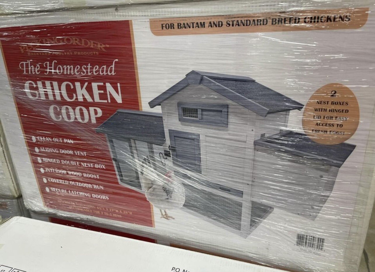 BRAND NEW IN BOX: Pecking Order Gray Wood Chicken Coop - Rabbit Hutch ...