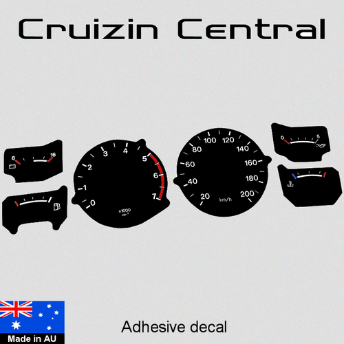 Plastic BLACK DECALS for Holden Commodore VB VC VH SLE speedo sticker ...