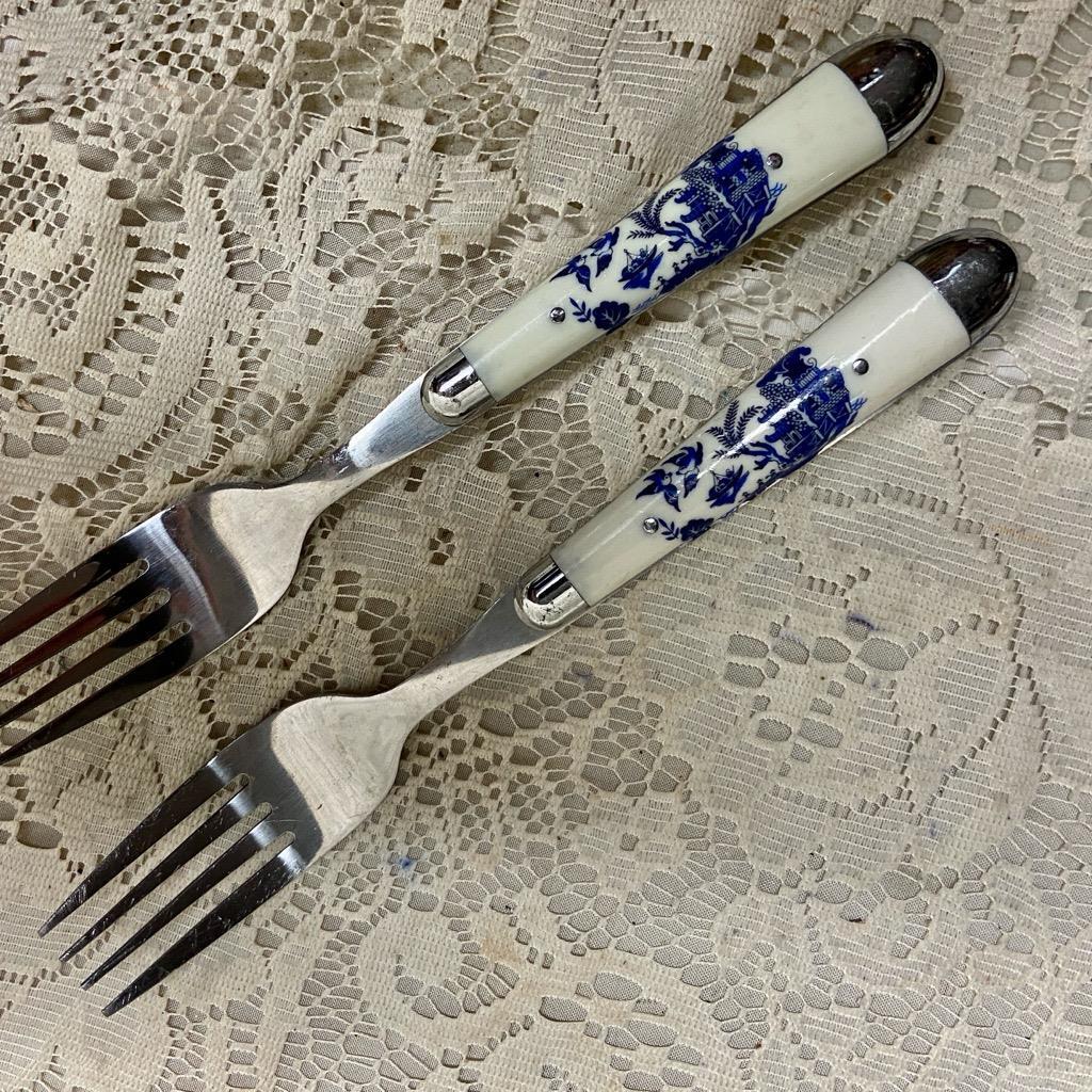 Vintage, Jean Dubost 8-pc Quality Blue Willow Flatware, Service fo 2 | eBay