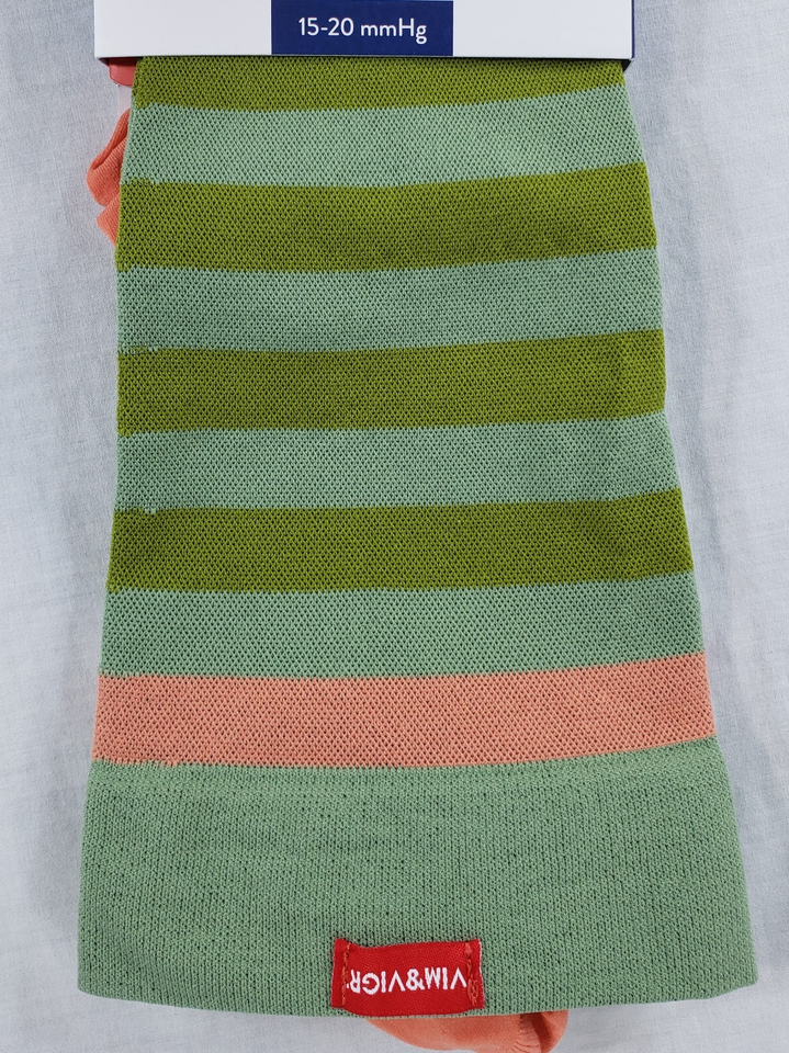 VIM & VIGR Compression Legwear Wide Calf Sock 15-20 mmHg L/XL New Green ...