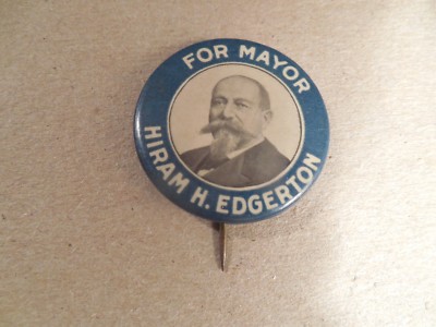 New York Mayor Pin Back Campaign Button Hiram H Edgerton Political ...
