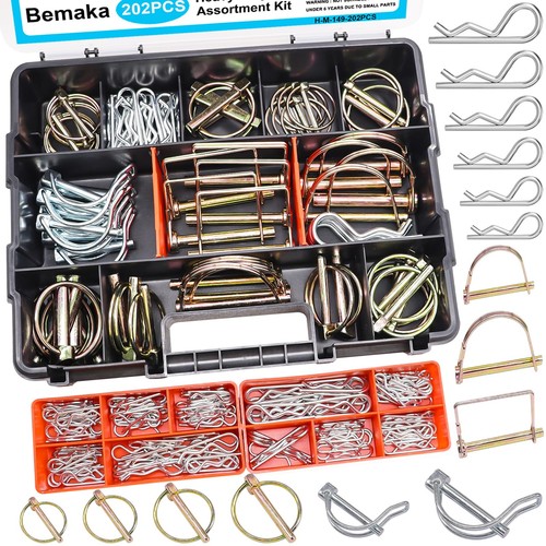 202Pcs Hitch Pins Clip Pins Assortment Kit Heavy Duty Hitch Pins R Clip ...