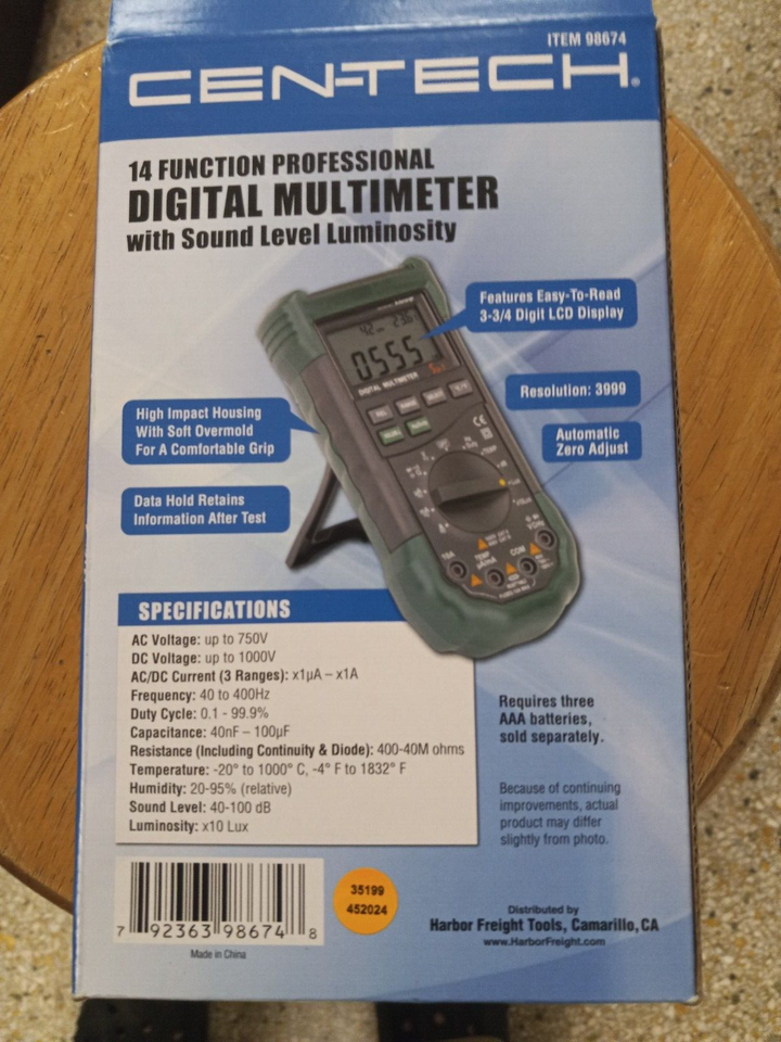 Cen-Tech 14 Function Digital Multimeter 792363986748| eBay