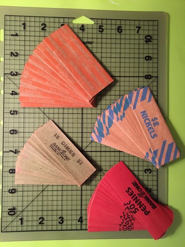 coin counting paper rolls, 49 tubes- 18 Pennies, 11 Nickels, 10 Dimes ...