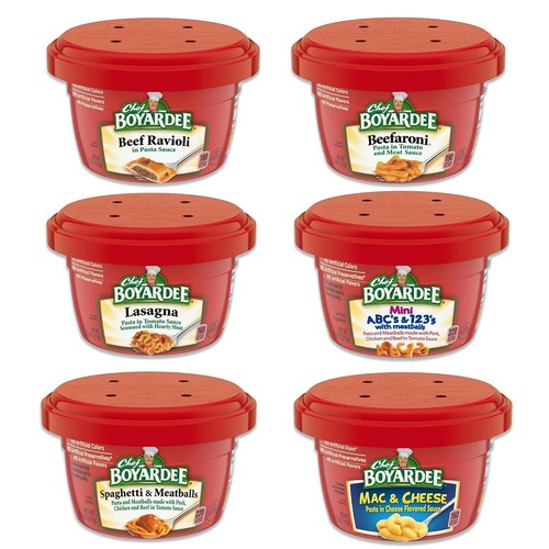 Chef Boyardee 7.5Oz Variety Pack Of 6- Mac & Cheese, Beefaroni, Ravioli ...