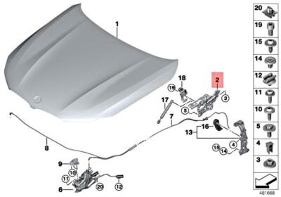 Genuine BMW ROLLS-ROYCE Alpina M5 B7 F90 Right Engine Hood Hinge ...