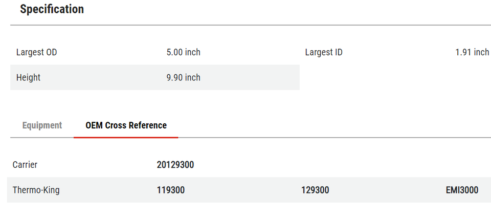 *NEW* Genuine OEM Fleet Guard AF25119 Thermal King 11-9300 Air Filter ...