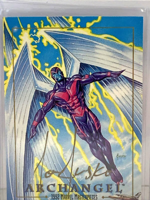 Skybox 1992 Marvel Masterpieces Card #8 ARCHANGEL Signed by Joe Jusko ...